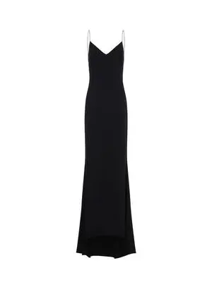 TOM FORD Crystal Chain Embroidery Satin Dress - Black