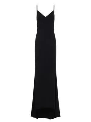TOM FORD Crystal Chain Embroidery Satin Dress - Black
