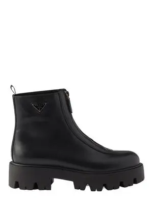 Prada Ankle Lug Sole Boots - Black