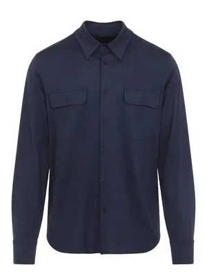 TOM FORD Bland Military Shirt - Blue