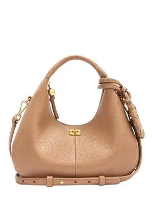 GANNI GANNI Grained Texture Tote Bag Brown