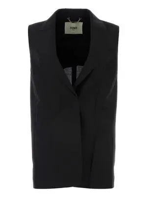 Fendi Mohair Blend Vest - Black