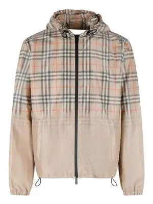 Burberry Check Shaded Hooded Jacket - Cream
