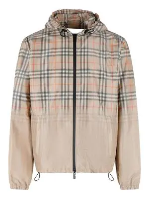 BURBERRY BURBERRY Check Shaded Hooded Jacket