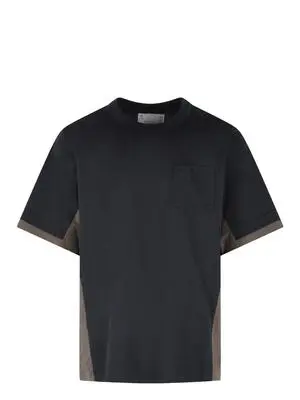 Sacai Navy Cotton T-shirt - Blue