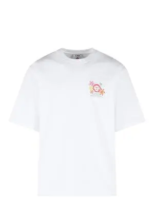Casablanca Collage D'icones' Cotton T-shirt - White