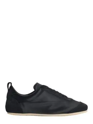 JIL SANDER Satin Sneakers With Suede Trim - Black
