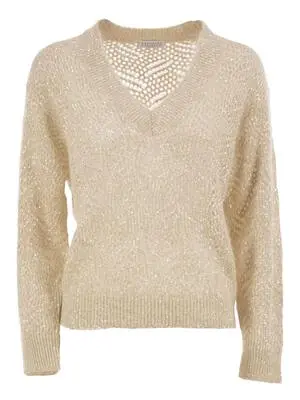 BRUNELLO CUCINELLI BRUNELLO CUCINELLI Openwork Sequined Mohair Sweater