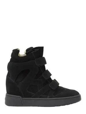 Isabel Marant Étoile ISABEL MARANT ÉTOILE Suede Wedge High-Top Sneakers Black