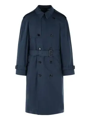 Burberry Polyester Blend Trench Coat - Blue