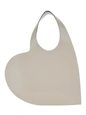 Coperni Shoulder Bag 'heart' With Logo Print In Beige Leather For - Multicolor