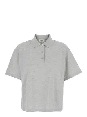 Saint Laurent Saint Laurent Women Grey Short Sleeve Polo In Cotton Man Gray