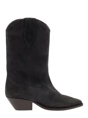 Isabel Marant Étoile Duerto-gz Ankle Boots With Heel And Leather - Black