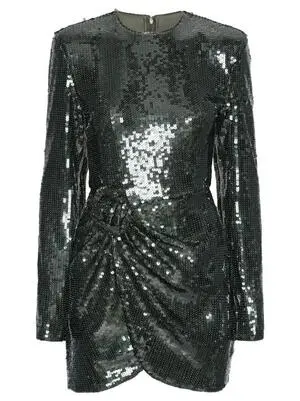 ROTATE BY BIRGER CHRISTENSEN Sequin Embellished Long Sleeve Mini Dress - Green
