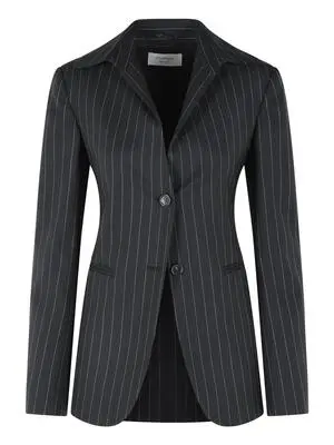 Sportmax Rive Tight Virgin Wool Blend Blazer - Black