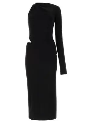 Versace One-shoulder Cut Out Midi Dress - Multicolor