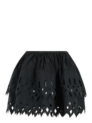 Blumarine Tech Cotton Blend Skirt - Black