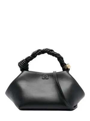 GANNI Handbag Bou' With Butterfly Logo And Black Leather Woven Handle For - Multicolor