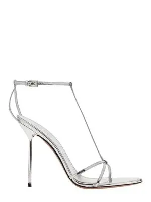Paris Texas Leather Lidia T Sandals - Silver