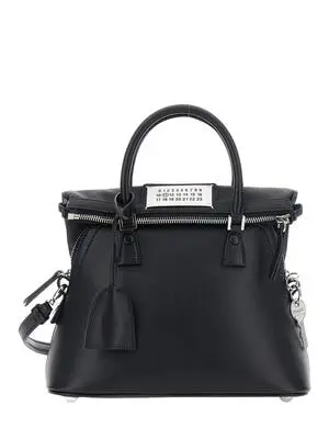 MAISON MARGIELA Leather Handbag With Logo Patch And Side Keys - Multicolor