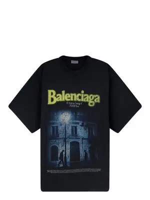 Balenciaga Cotton T-shirt With Front Logo Print - Multicolor
