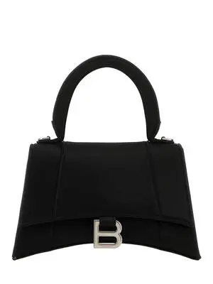 Balenciaga Satin Hourglass Handbag - Black