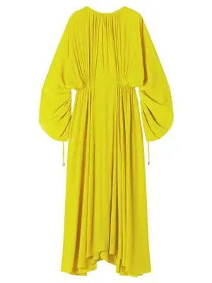 LANVIN Crew-neck Midi Dress With Draped Detail - Multicolor