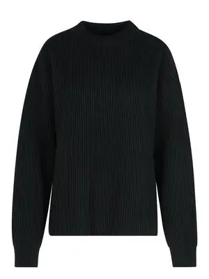 JIL SANDER Wool Crew Neck Sweater - Black