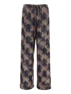 Dries Van Noten Dries Van Noten Embellished Viscose Trousers Multicolor