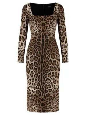 Dolce & Gabbana Animal Print Midi Dress - Multicolor