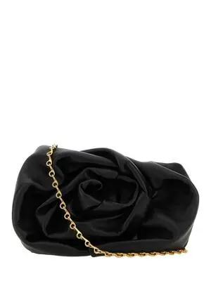 Burberry Nappa Leather Rose Clutch - Black