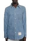 Thom Browne Thom Browne Men Armband In Washed Denim Shirt Multicolor
