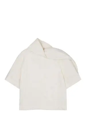 Bottega Veneta Asymmetrical Wool Top - Cream