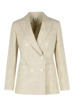 Max Mara Linen Blend Blazer - Cream