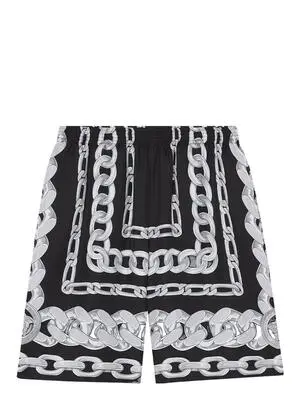 Versace Medusa Chain Silk Shorts - Multicolor