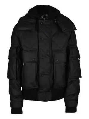 Balmain Quilted Down Jacket - Black