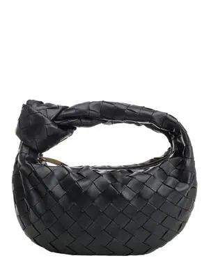 Bottega Veneta Mini Jodie Leather Handbag With Intrecciato Motif - Multicolor