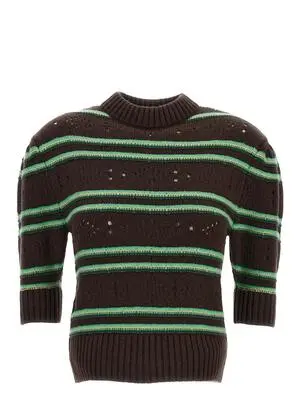 Marni Cashmere Short-sleeve Striped Sweater - Multicolor