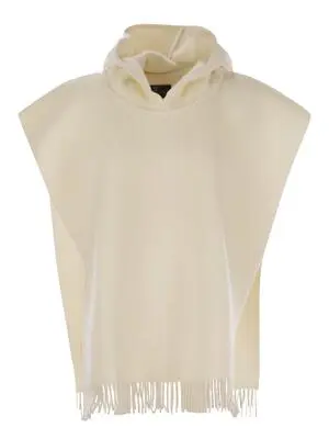 Brunello Cucinelli Double Knit Poncho - Cream