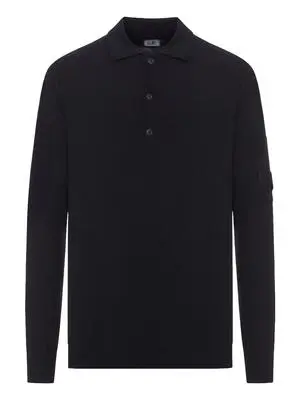 C.P. COMPANY Wool Polo - Black