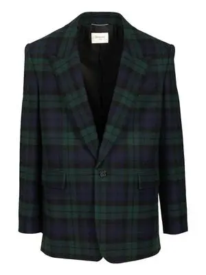Saint Laurent Tartan Wool Blazer - Multicolor