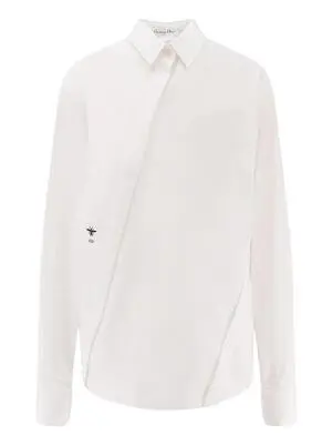 Dior Asymmetrical Closure Cotton Shirt - White