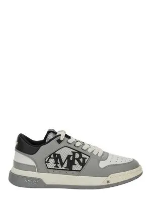 Amiri Sneaker 'classic Low' With Maxi Logo On The Side And Logo Patch On The Tongue In Gray Leather - Multicolor