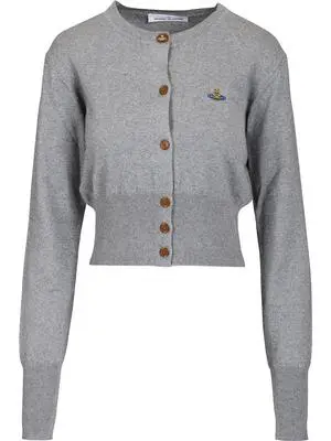 VIVIENNE WESTWOOD Bea Cropped Cardigan - Gray