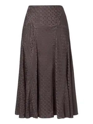 Fendi FENDI FF Silk Skirt Brown