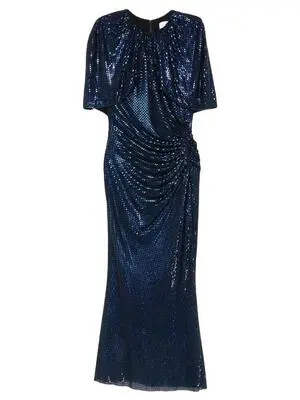 SELF-PORTRAIT Embellished Midi Dress - Blue