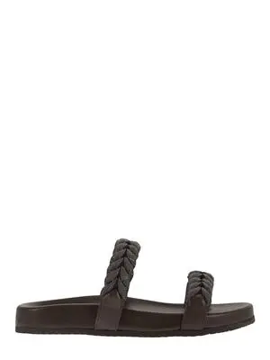 BRUNELLO CUCINELLI Brunello Cucinelli Women Leather Slide Sandals With Braided Straps