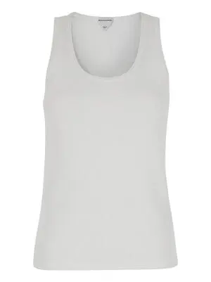 Bottega Veneta Bottega Veneta Women White Ribbed Tank Top With U Neckline In Cotton Woman Bottega Veneta Multicolor