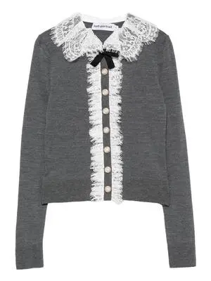 SELF-PORTRAIT Self-Portrait Knitwear Cardigan Gray