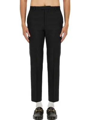 Gucci Wool Blend Twill Pants - Black